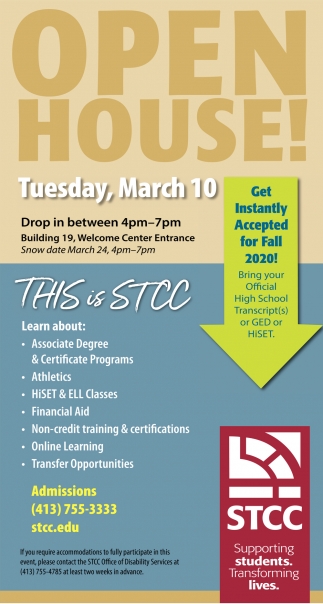 Open House, Springfield Technical Community College, Springfield, MA